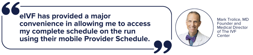 eIVF Mobile Provider Schedule – eIVF